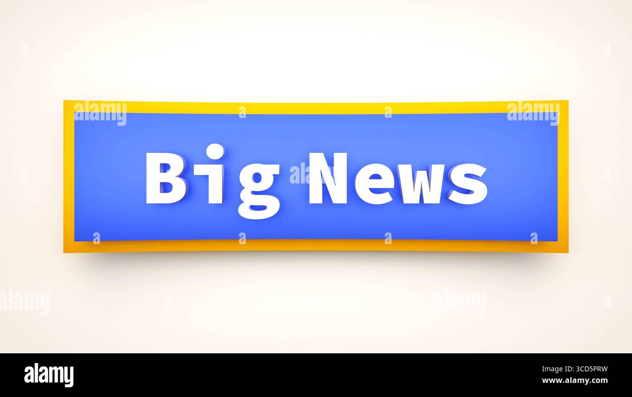 Big news. Big news, colored banner and sign. Information, press ...