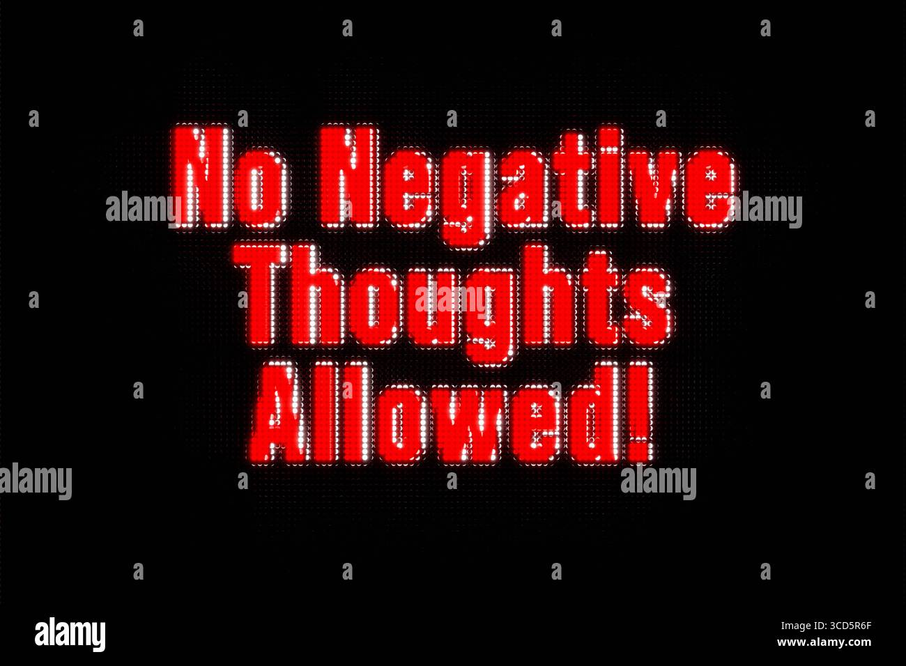 No negative thoughts allowed No negative thoughts allowed Banner in red ...