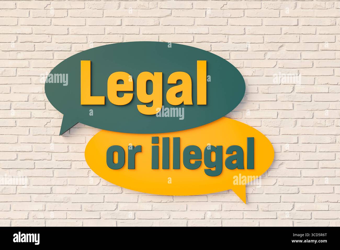 Legal or illegal. Legal or illegal. Cartoon speech bubble in yellow and ...