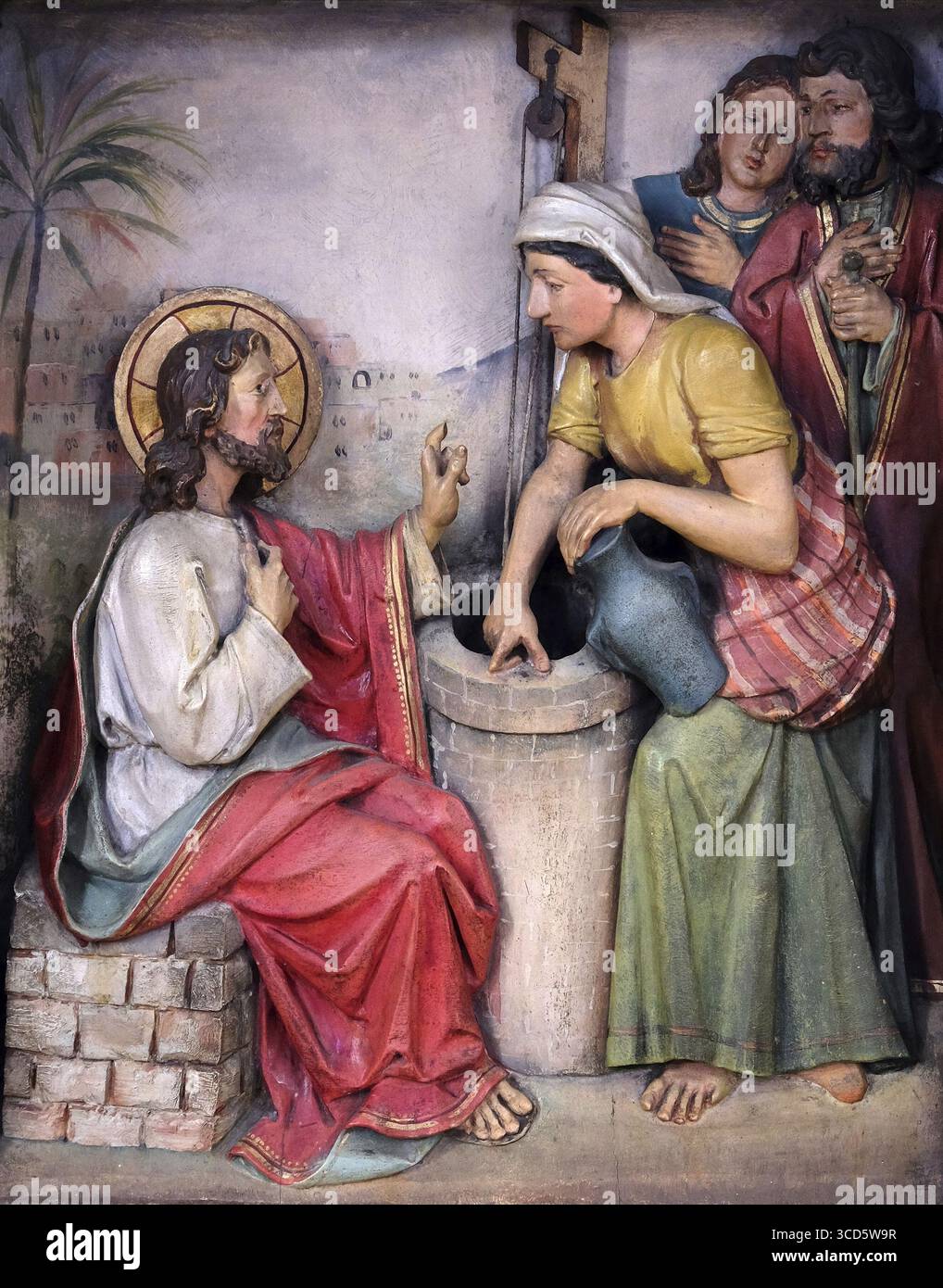 Jesus and the Samaritan Woman, relief in the church of Saint Martin in ...