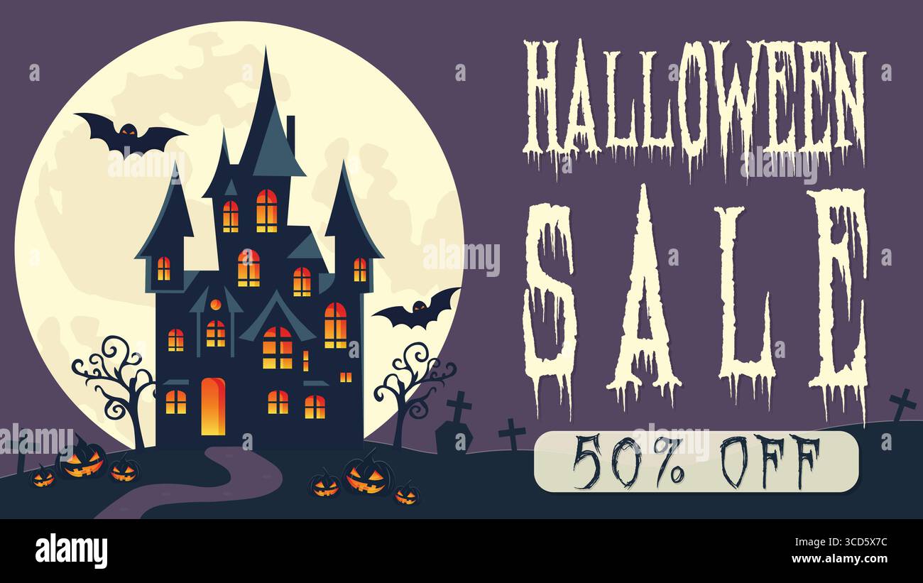 The haunted house poster Stock Vector Images - Alamy