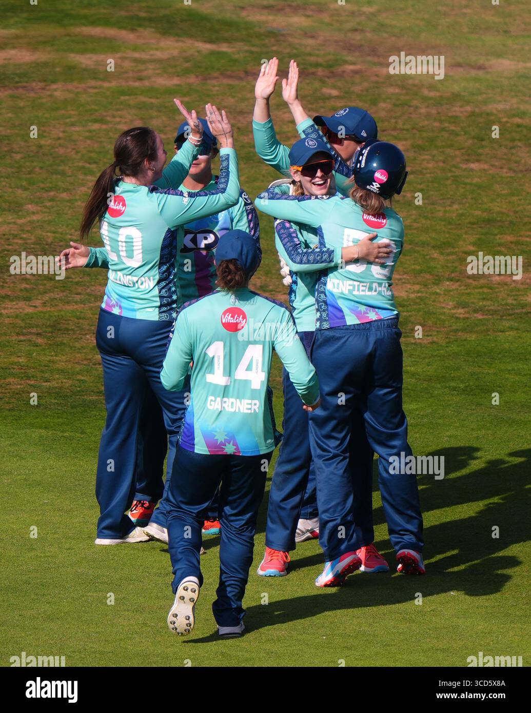 Oval Invincibles' Sophia Smale celebrates the wicket of Birmingham ...