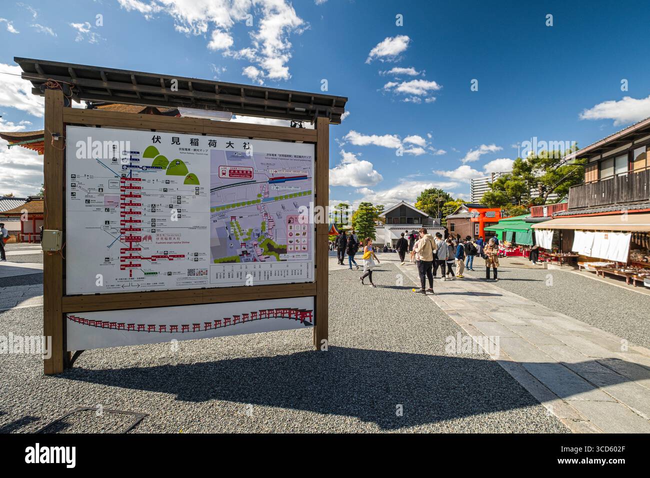 Guide map on the grounds of the Fushimi Inari Taisha Shinto shrine ...