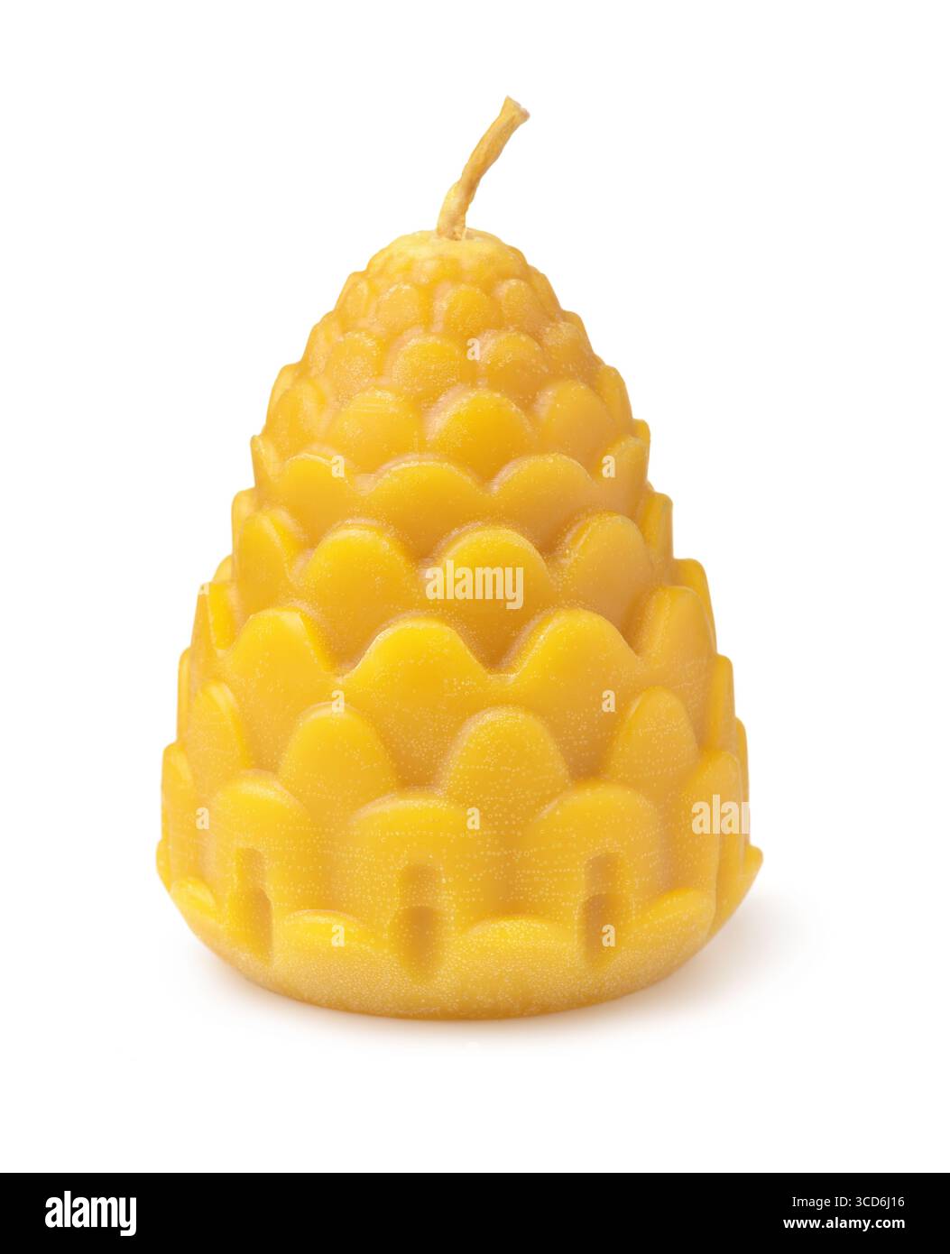 Front view of handmade pine cone candle isolated on white Stock Photo ...