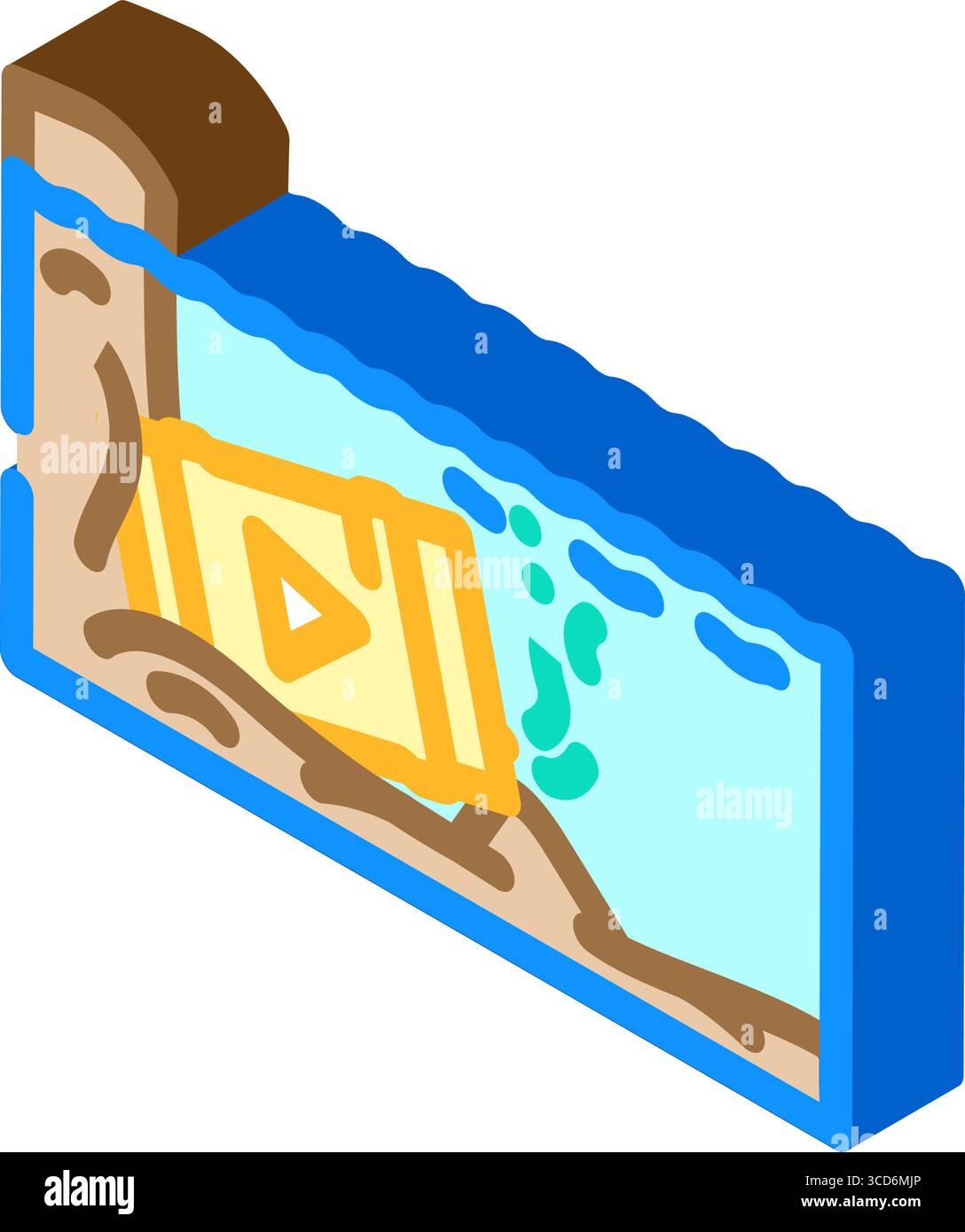 toxic waste barrels shoreline isometric icon vector illustration Stock ...