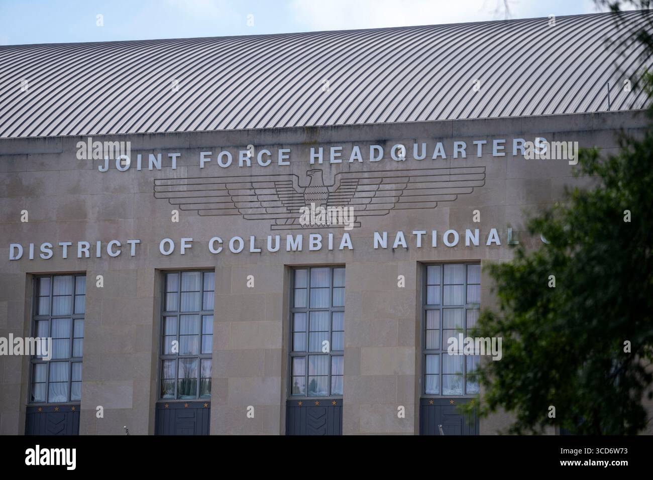 The National Guard Headquarters is seen in Washington, DC as members ...