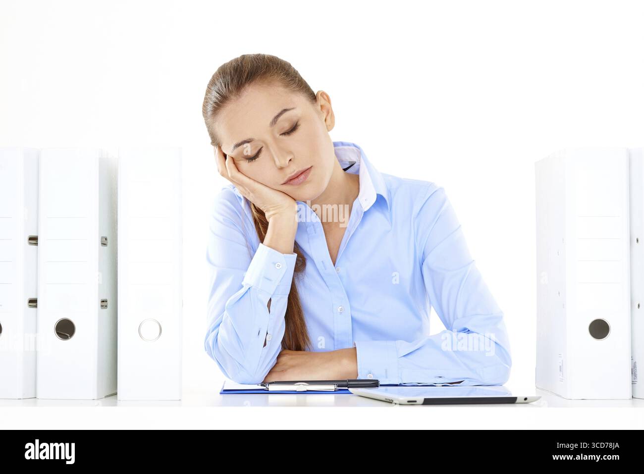 Manager hands on his office desk Cut Out Stock Images & Pictures - Alamy