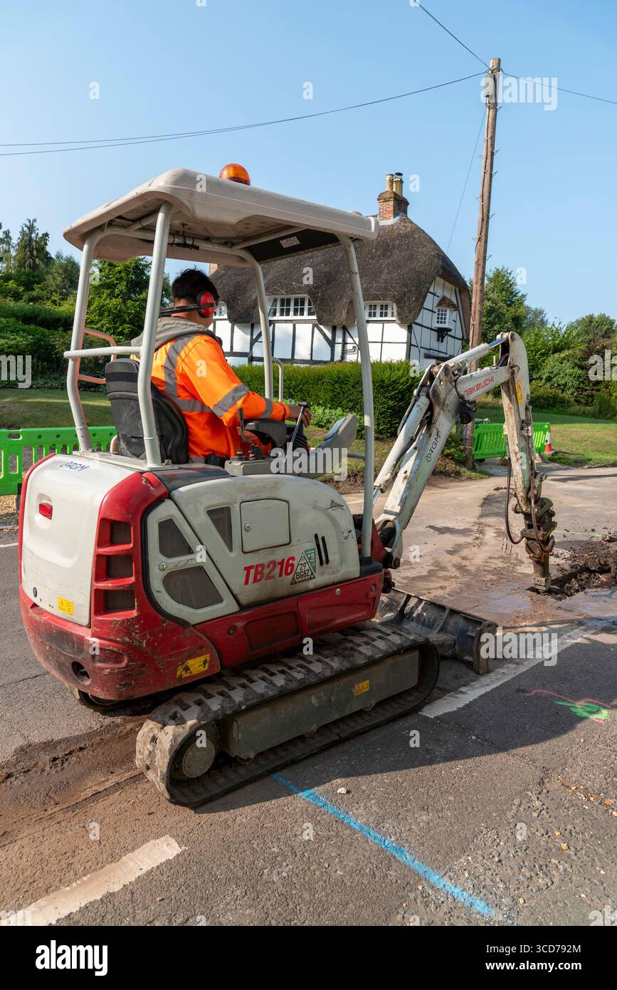 Hampshire England UK. 07.08.2025. Hydraulic breaker attatchment ...