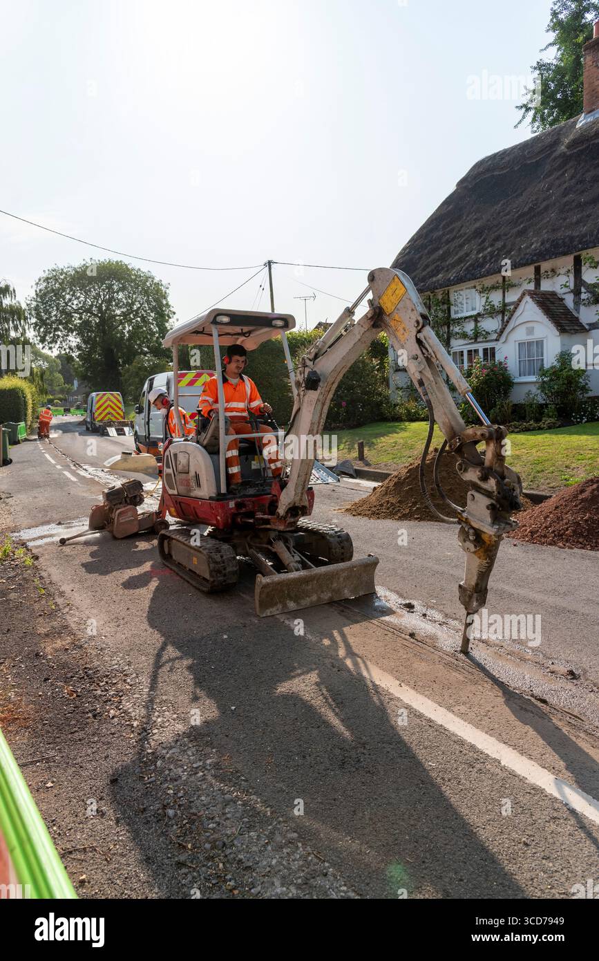 Hampshire England UK. 07.08.2025. Hydraulic breaker attatchment ...