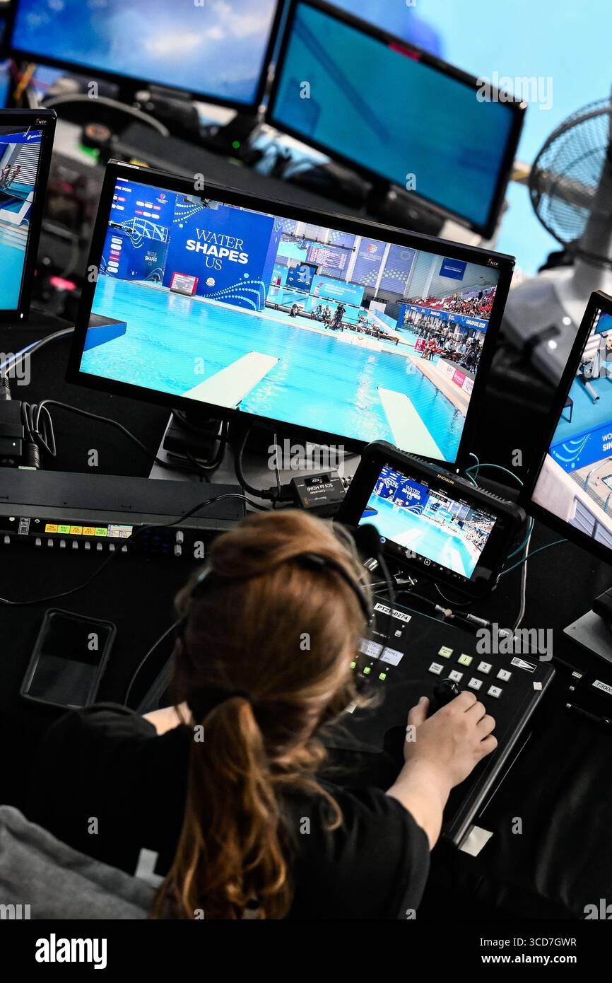 A television director at work during a diving competition of the 22nd ...