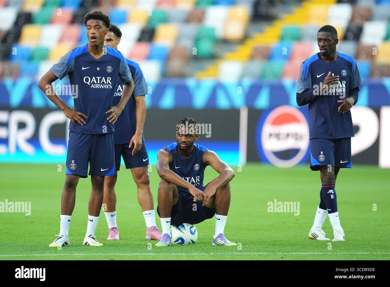 Paris Saint-Germain's Noham Kamara (left), Warren Zaire-Emery, Ibrahim ...
