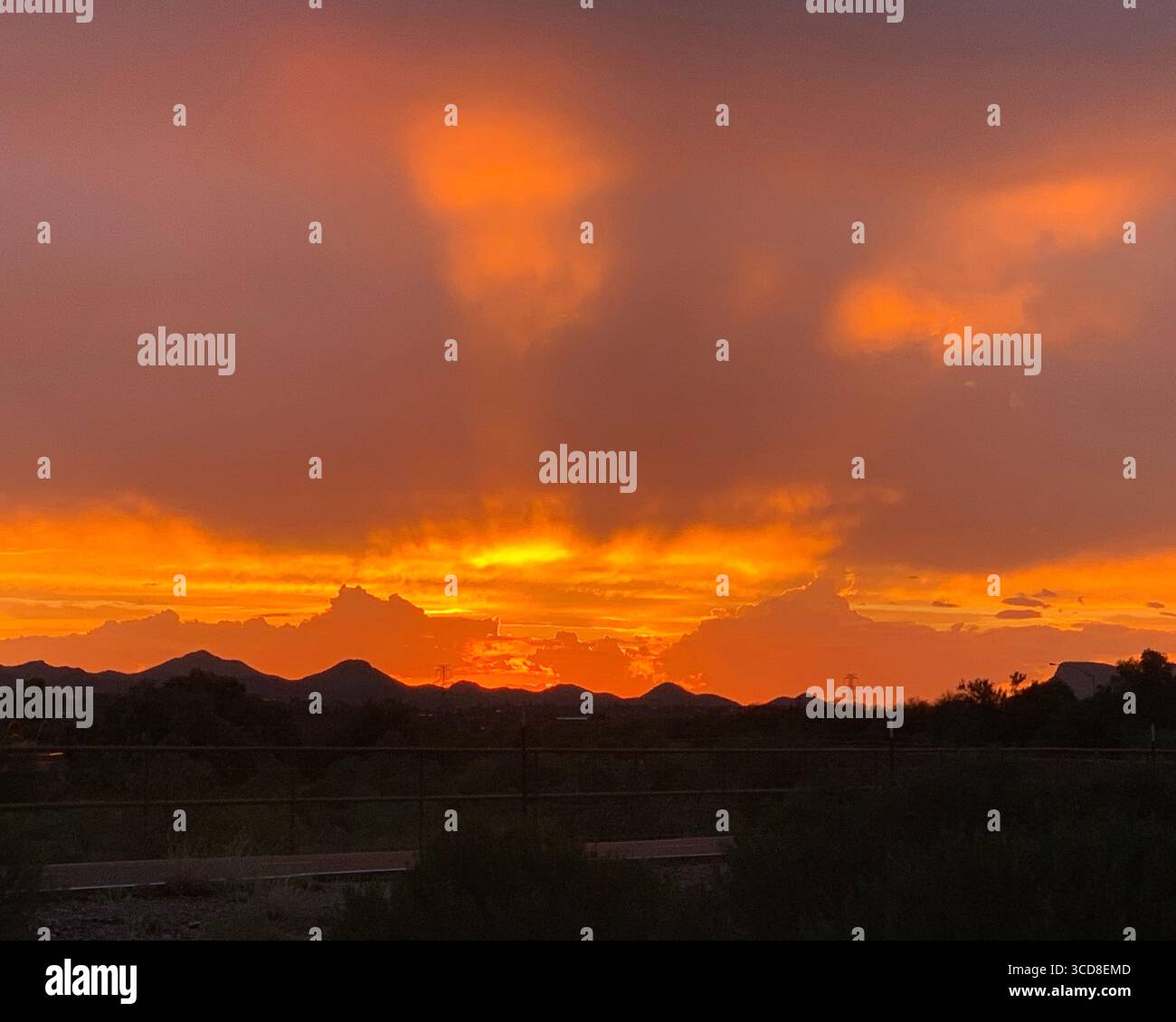 Sonoran Desert Sunset Behind the Tucson Mountains Stock Photo - Alamy