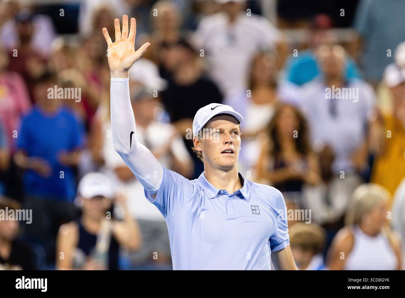 MASON, OHIO - AUGUST 11: Jannik Sinner of Italy celebrates defeating ...