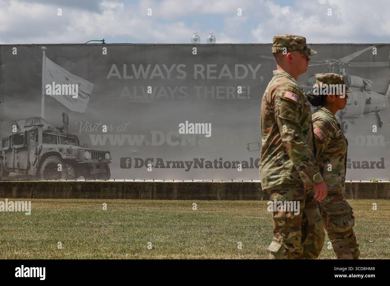 Members of the National Guard are seen outside of the DC Joint Force ...