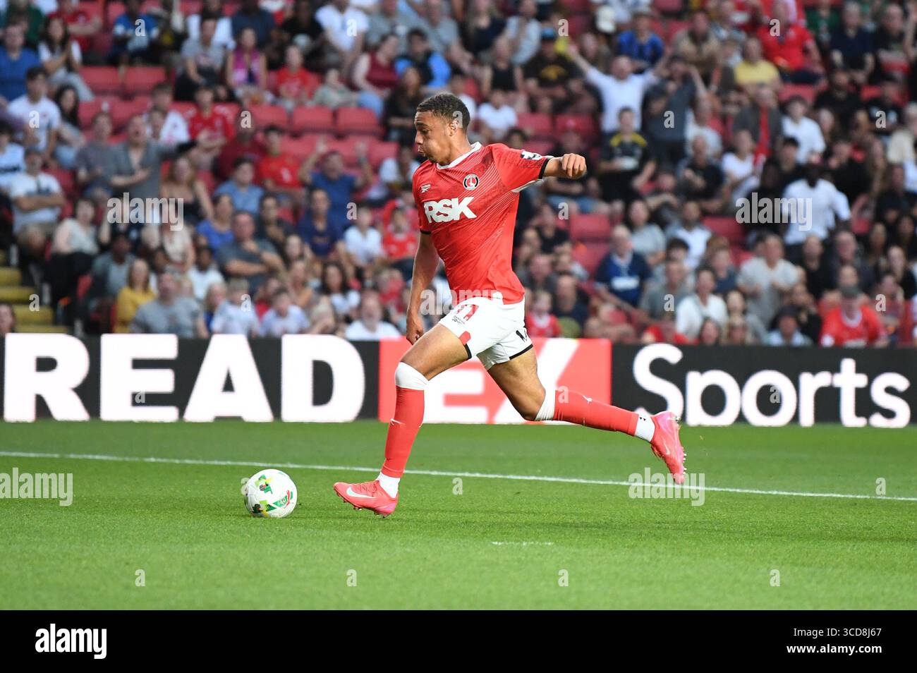 London, England. 12th Aug 2025. Miles Leaburn scores during the Carabao ...