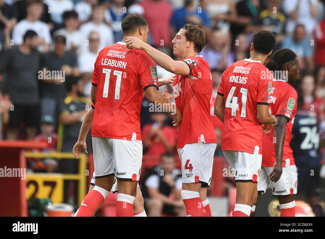 London, England. 12th Aug 2025. Miles Leaburn celebrates after scoring ...
