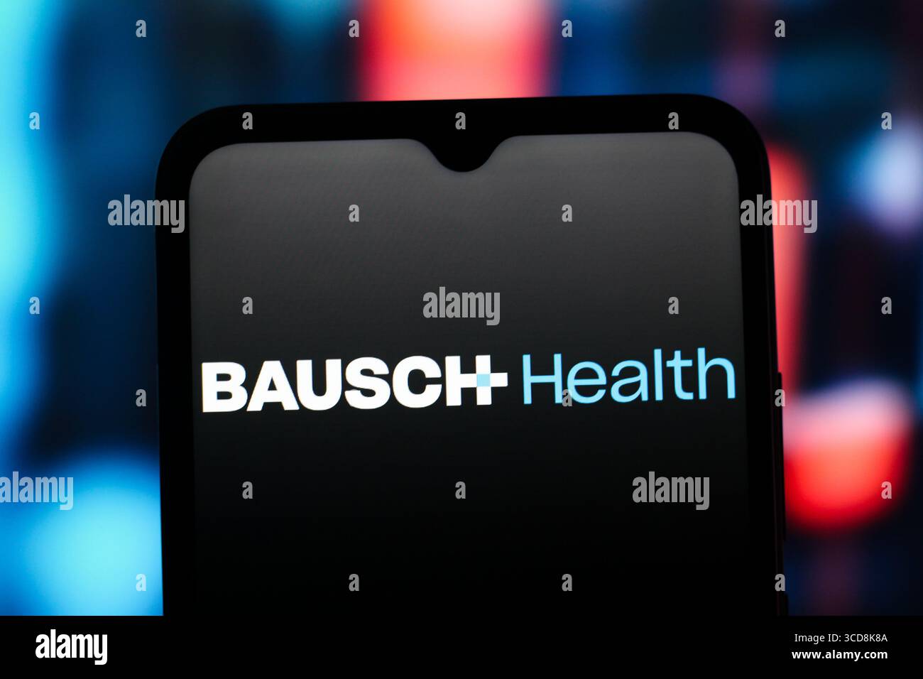 August 12, 2025, Canada: In this photo illustration, the Bausch Health ...
