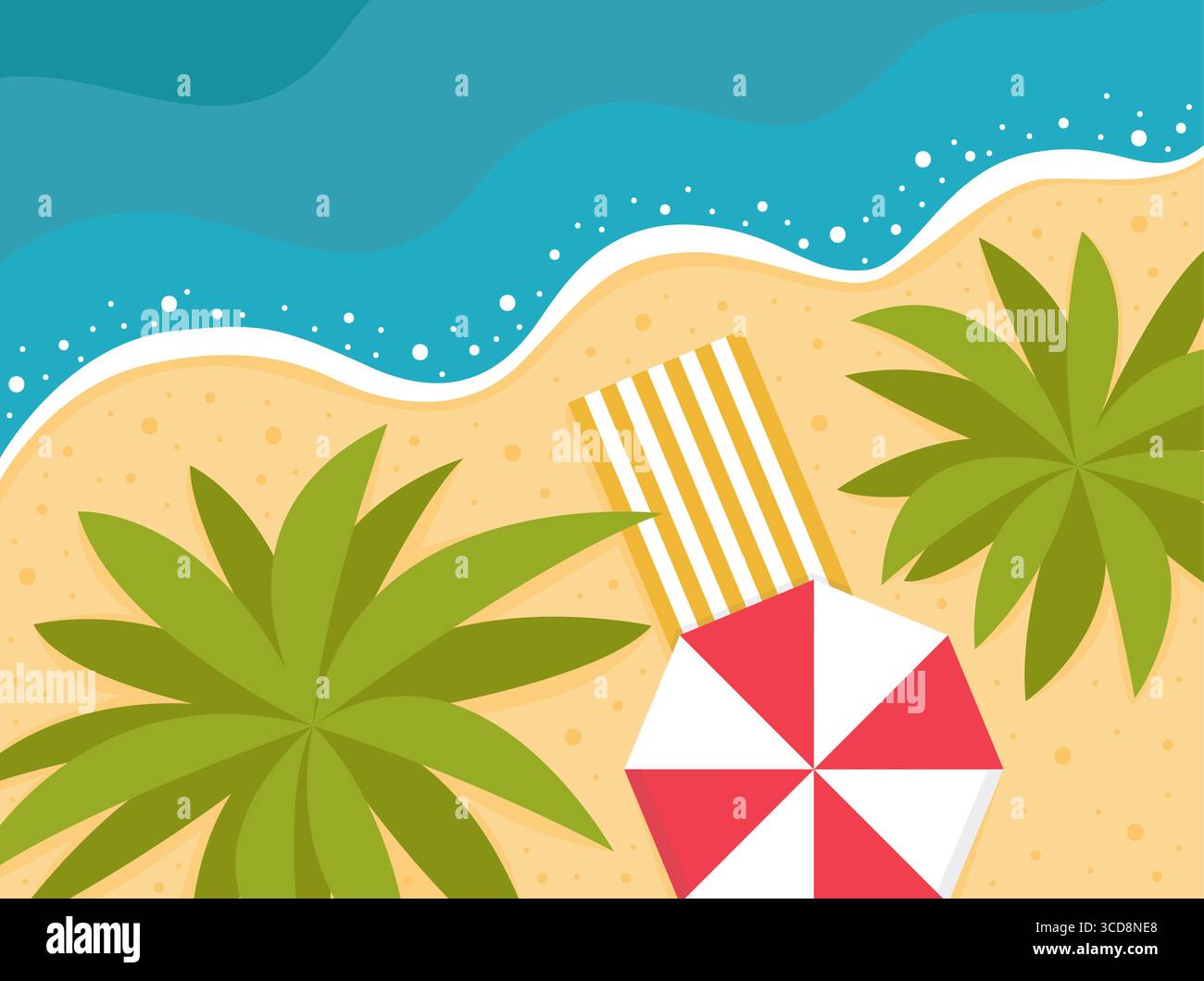 Top view beach palm Stock Vector Images - Alamy