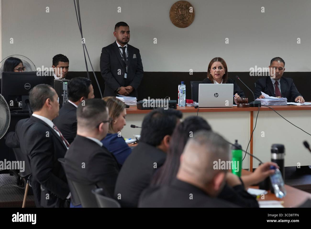 Judge Ingrid Cifuentes, second from right, reads her verdict for seven ...