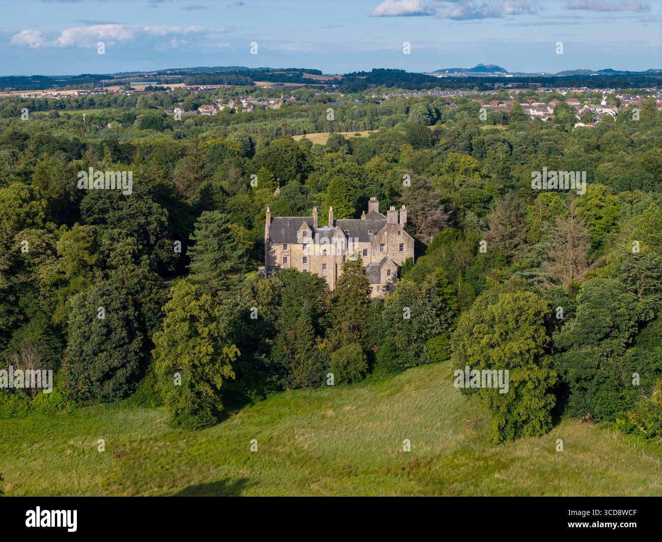 Aerial view of Calder House, Mid Calder, West Lothian Stock Photo - Alamy