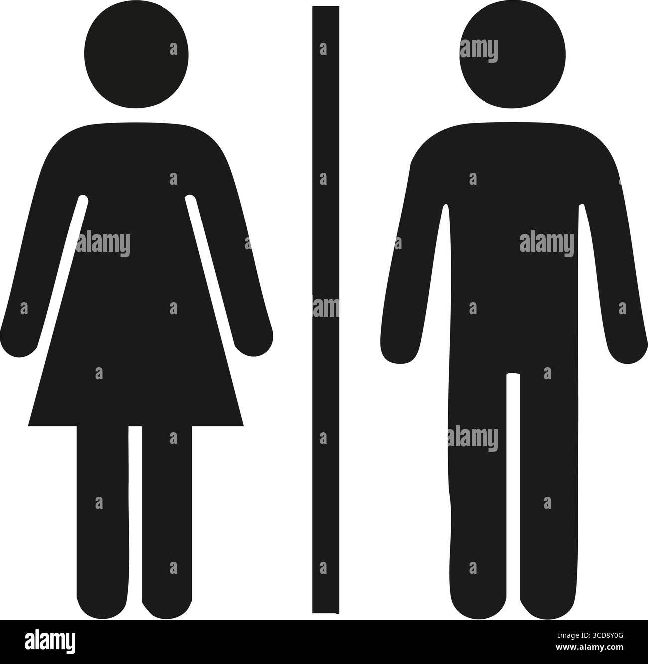 Public Restroom Gender Symbols. Distinct male and female pictograms ...