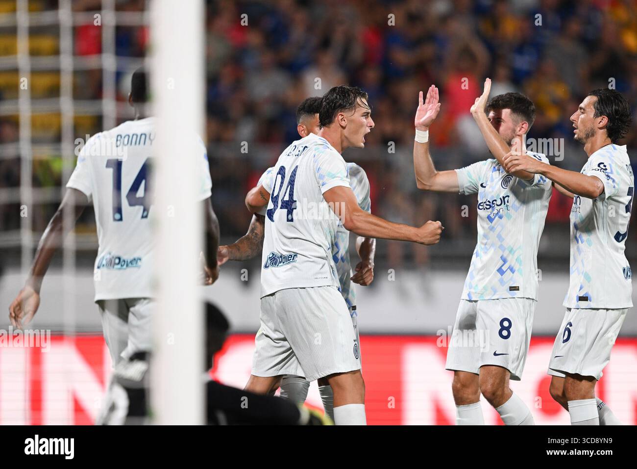 Francesco Pio Esposito of FC Internazionale celebrating after a goal ...