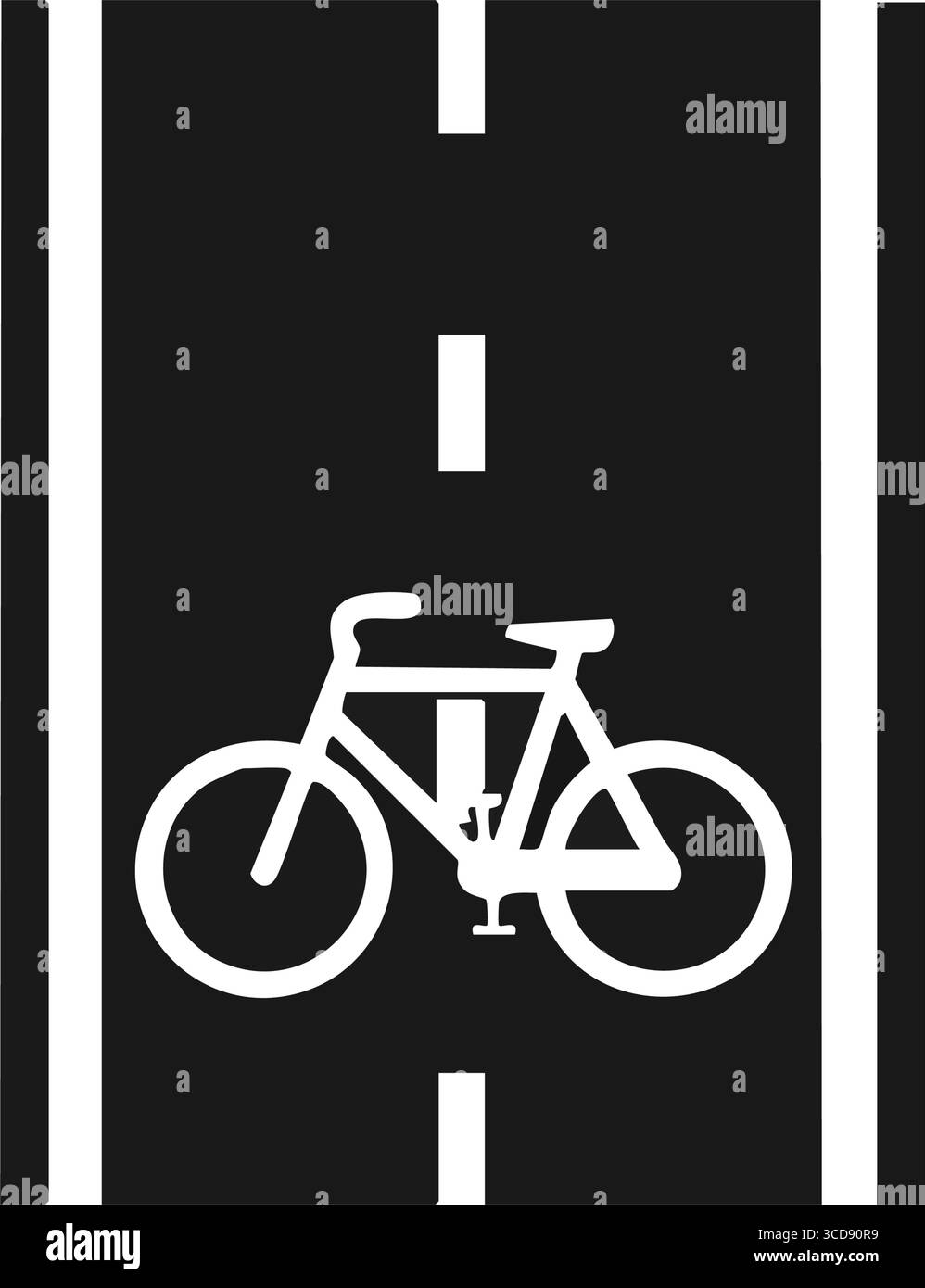 Bicycle Lane Icon. Clean white graphic depicting a dedicated cycling ...