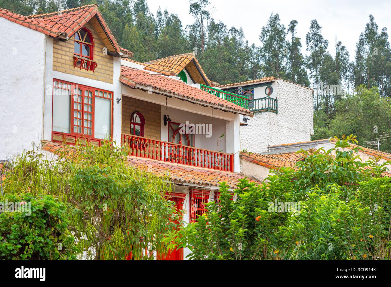 Colorful colonial buildings in Pueblito Boyacense, Duitama, Boyacá ...