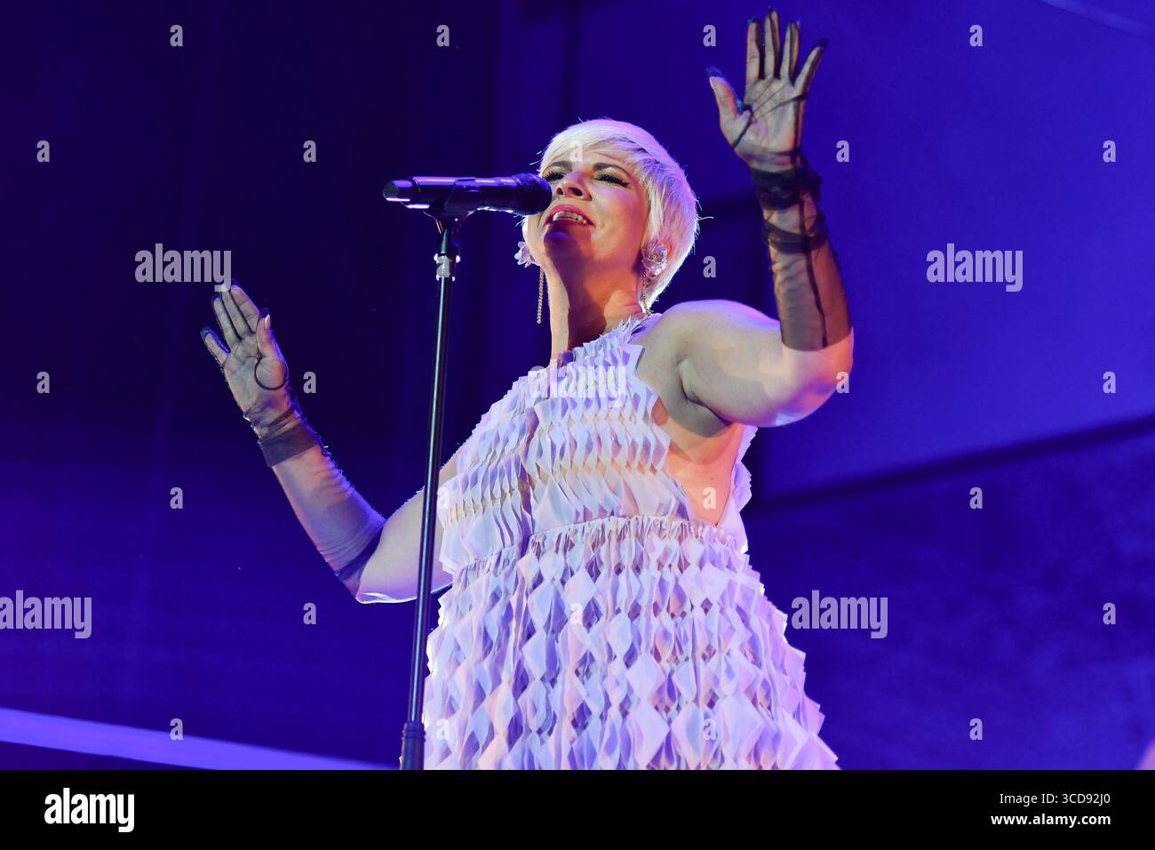 Spanish singer Pasion Vega performs during the concert at Conde Duque ...