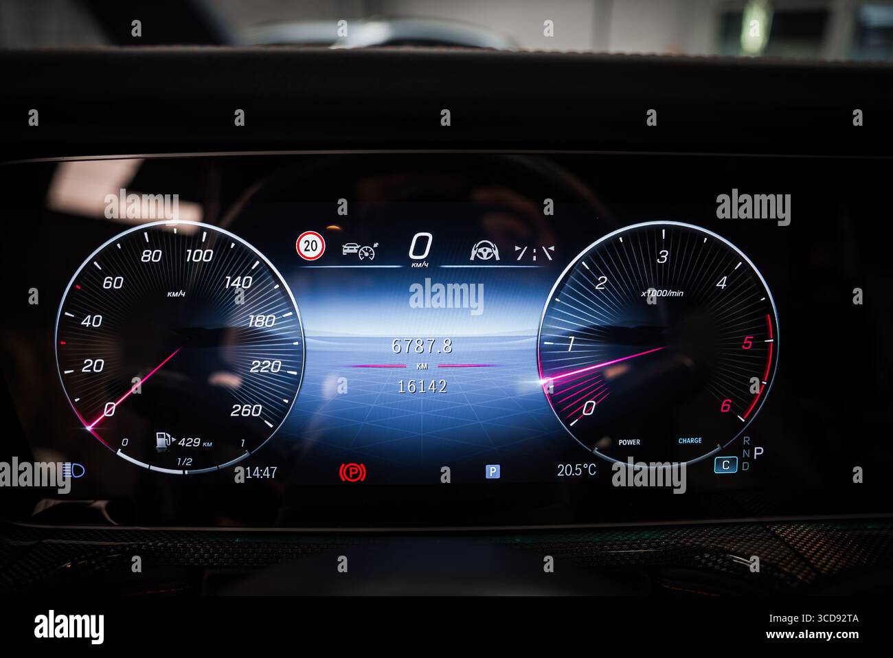 Close Up of Mercedes AMG Digital Instrument Cluster in Indoor Setting ...
