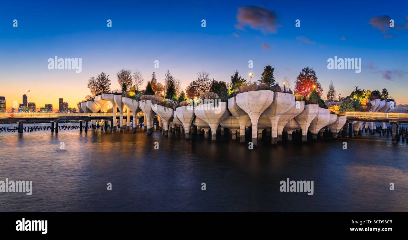 Little Island, a unique futuristic modern park at Pier 55 is ...