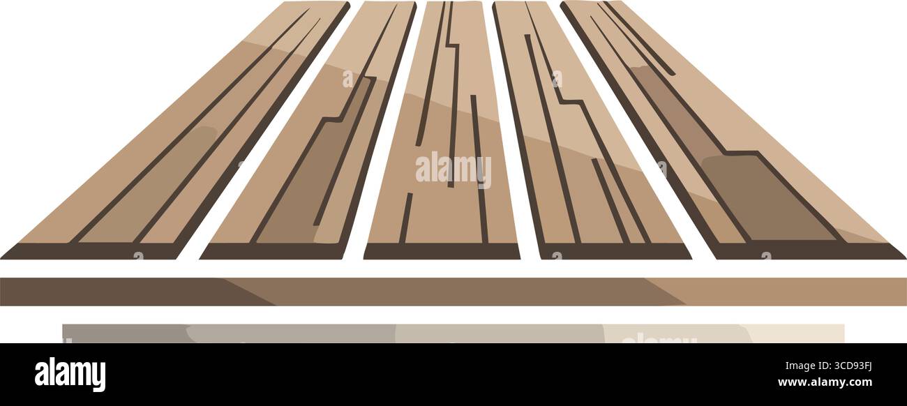 Natural Wooden Plank Surface. Detailed vector artwork of a brown timber ...