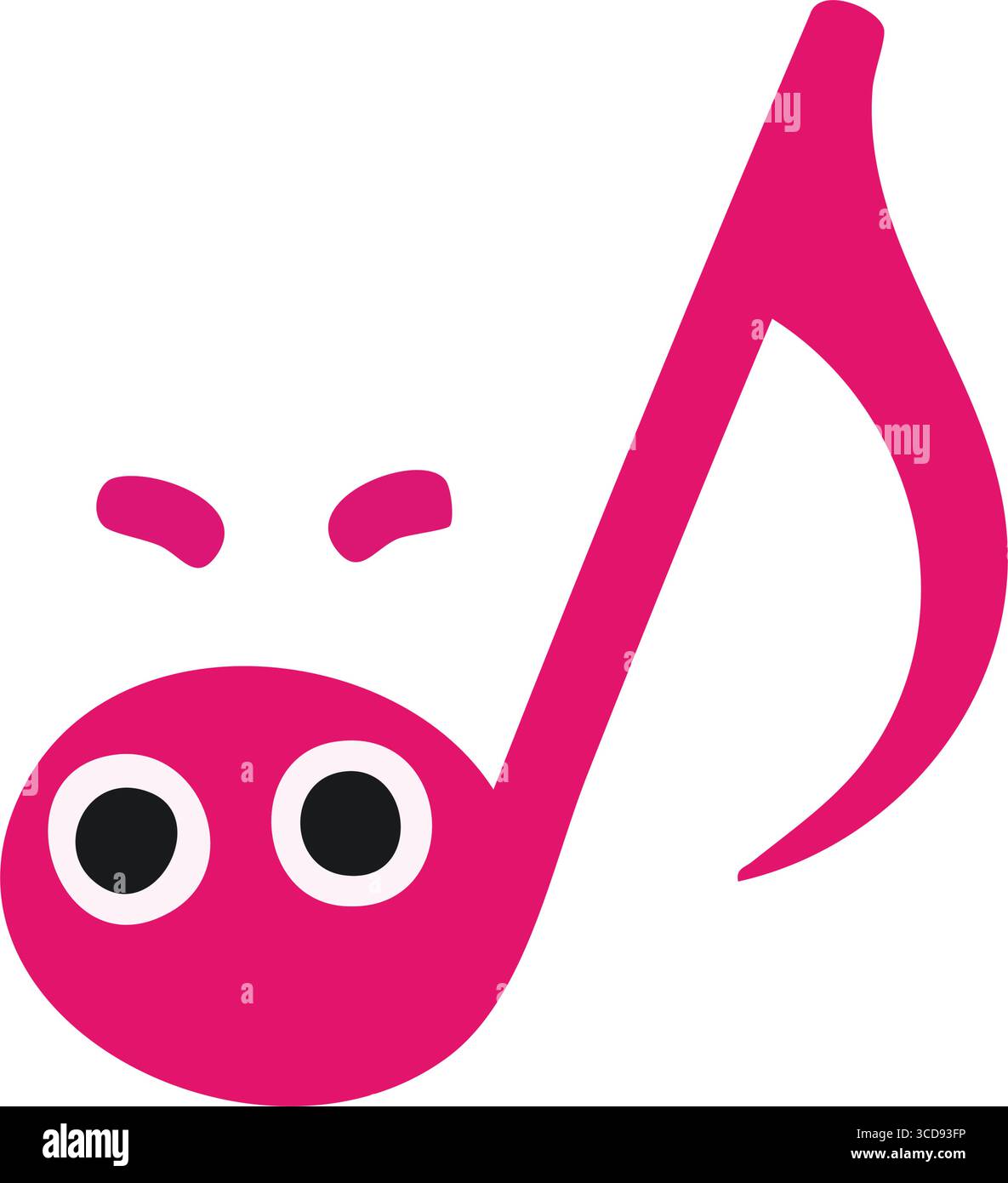 Happy Pink Music Note Character. Vibrant cerise music symbol with ...