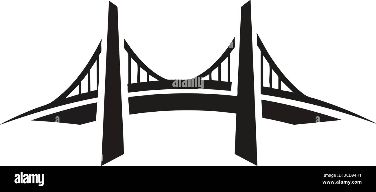 Sleek modern bridge crossing Stock Vector Images - Alamy