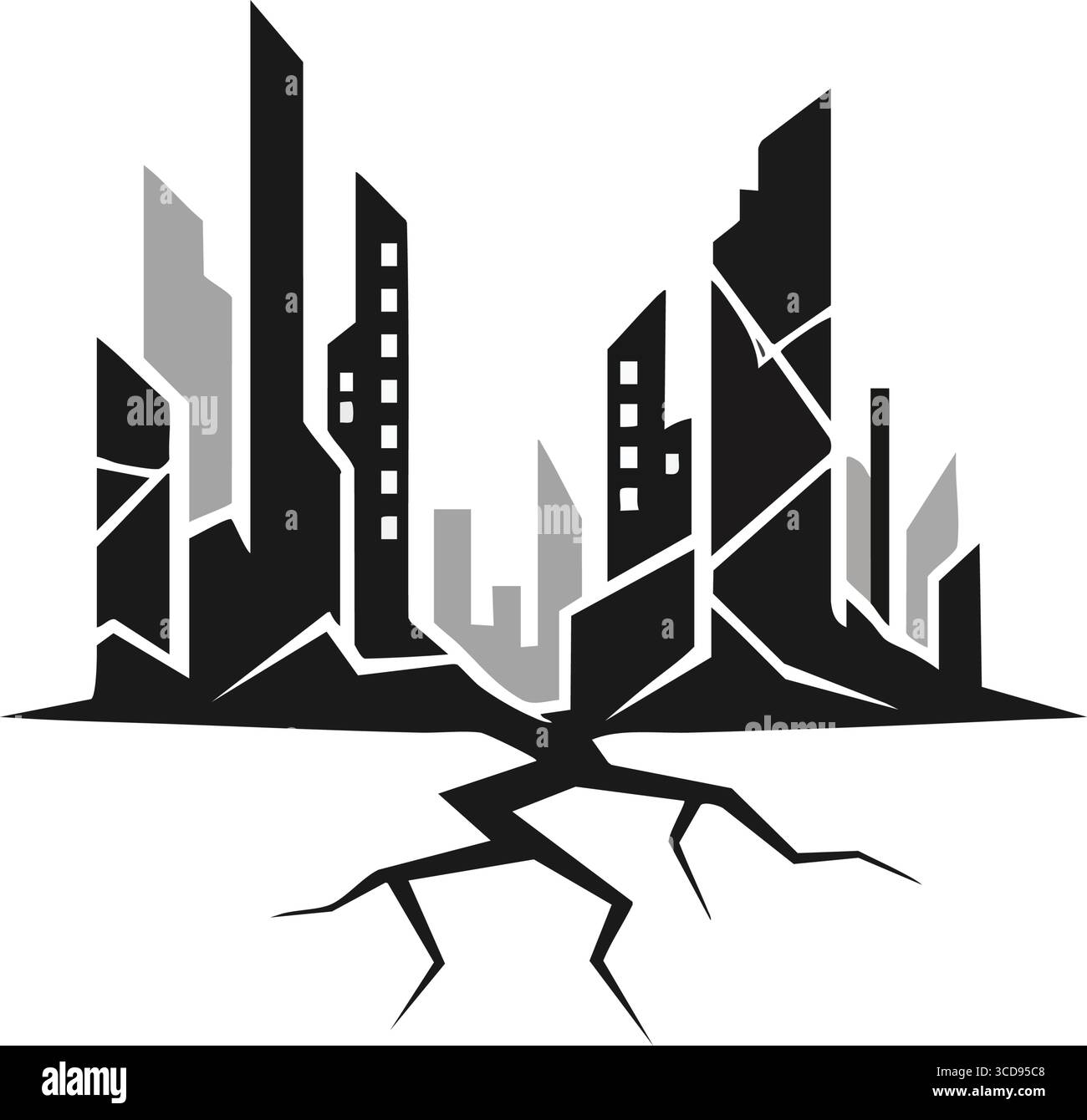 Dark broken buildings Stock Vector Images - Alamy