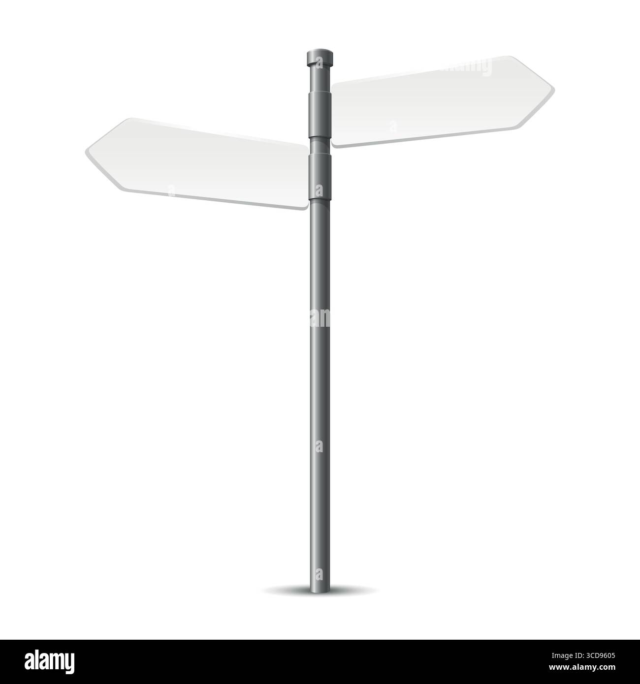 Vector Blank Road Sign Post with Two Empty Directional Arrows, Isolated. Street Signage Template ...