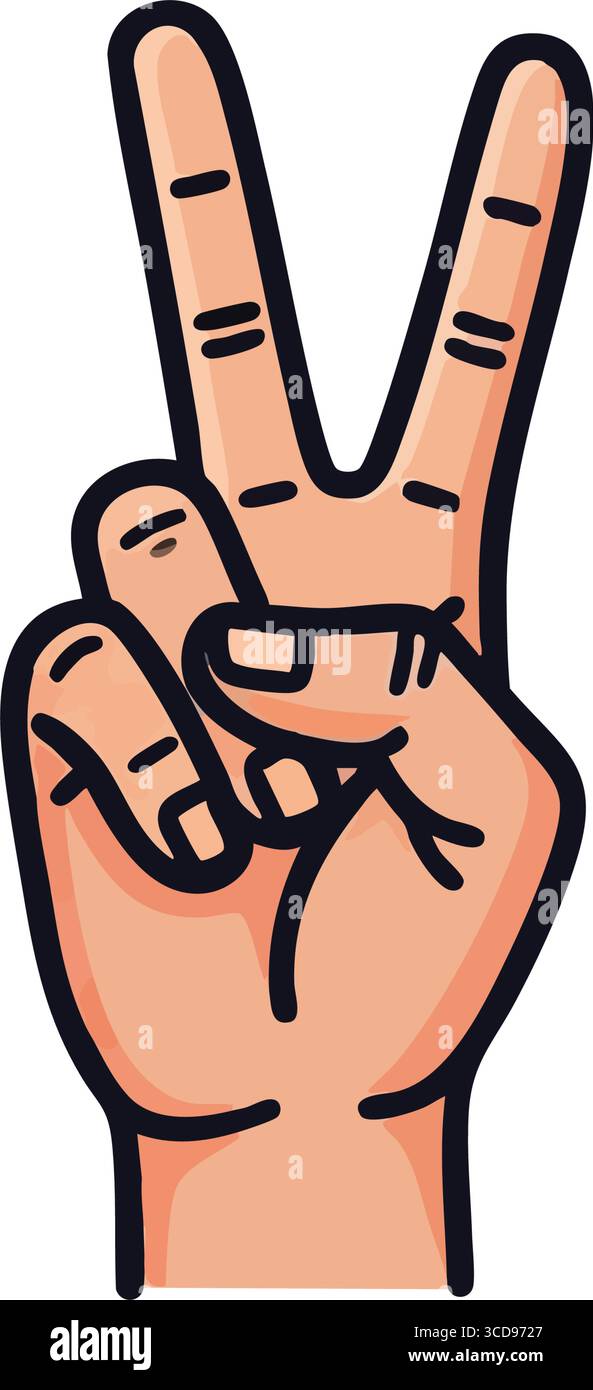 Making victory sign Stock Vector Images - Alamy