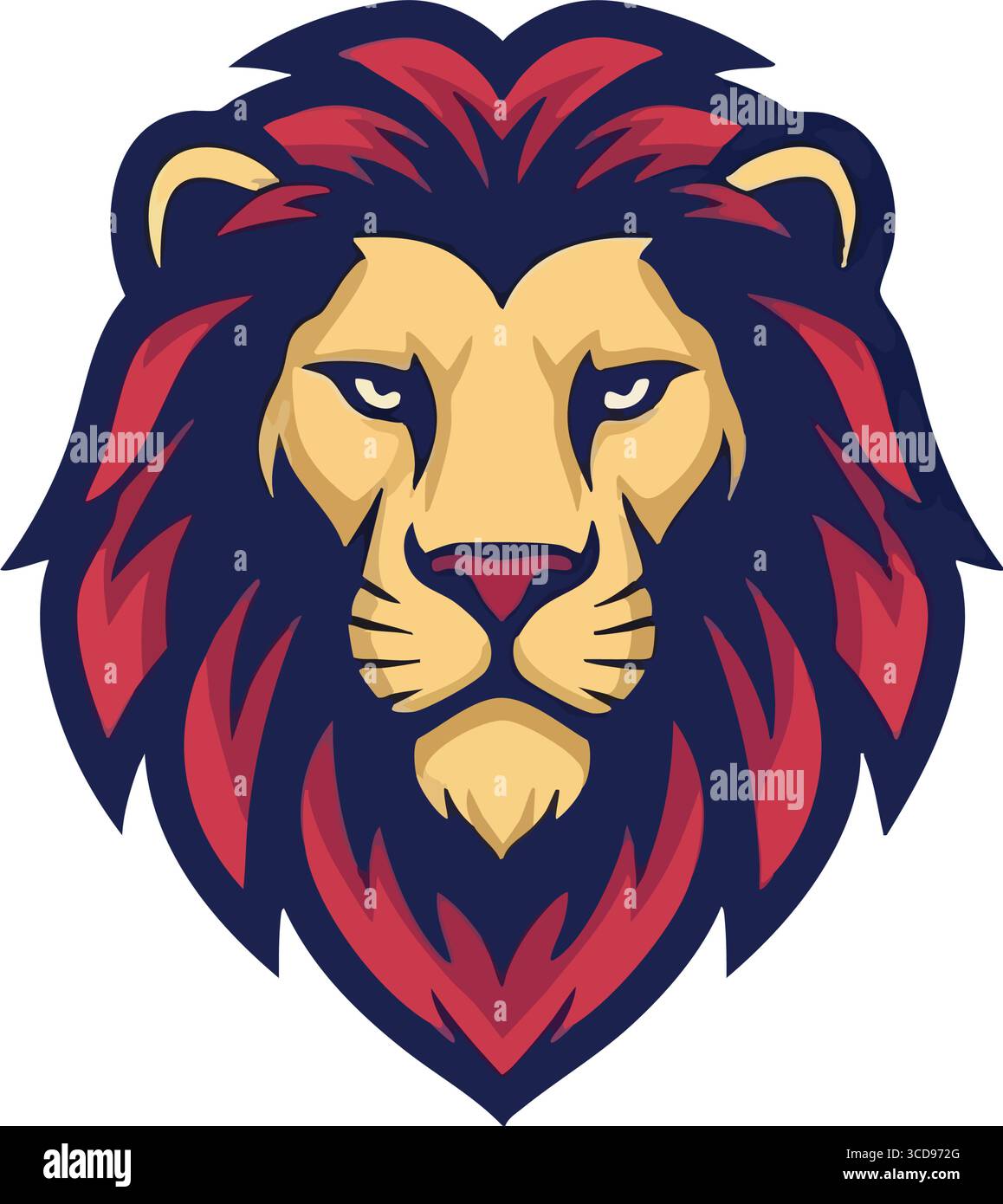 Powerful Lion Head Mascot Design. A majestic feline emblem portraying a ...