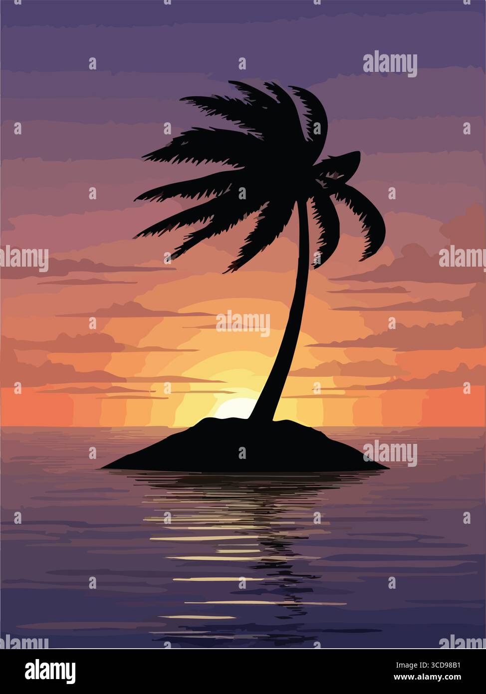 Landscape water reflection twilight Cut Out Stock Images & Pictures - Alamy