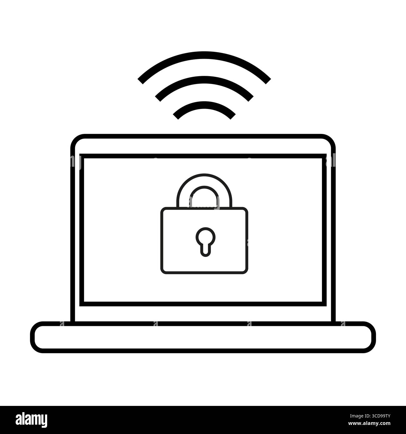 Secured monitor icon simple hi-res stock photography and images - Alamy