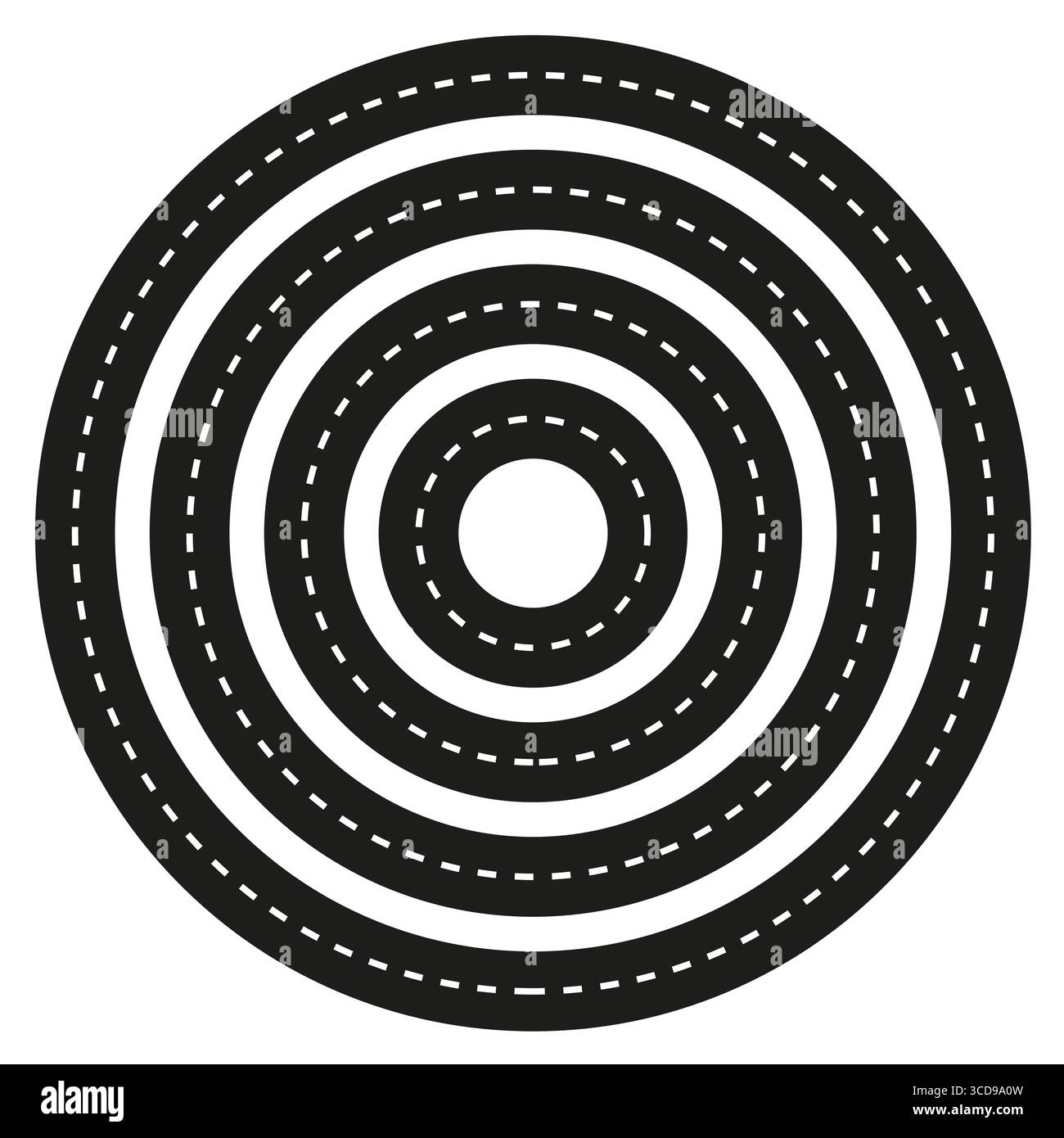 Concentric road circles. Spiral street map. Urban plan Vector ...