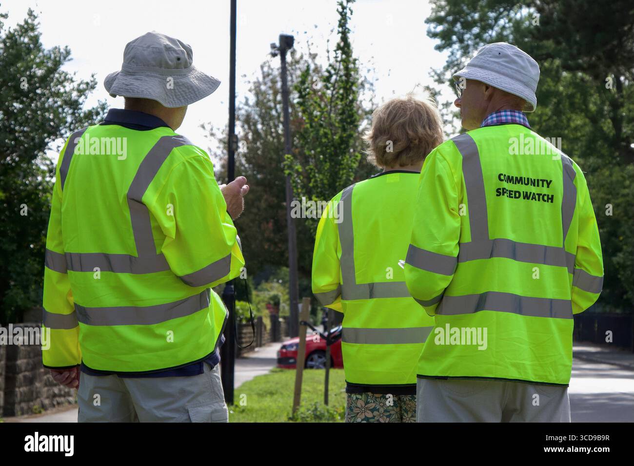 A Community Speed Watch team is seen monitoring a 20mph zone on ...