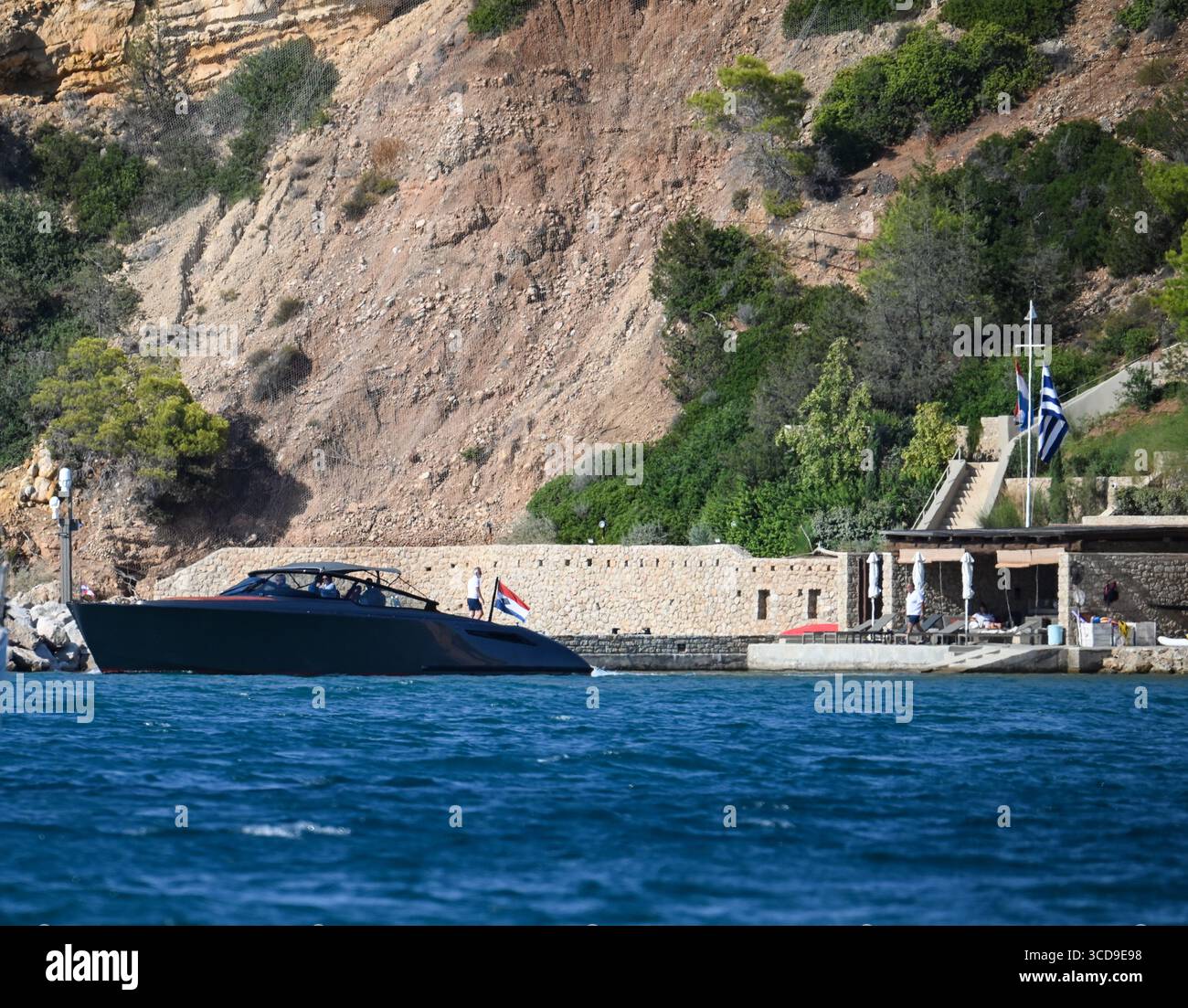 Kranidi, Greece, 12 August 2025. Dutch Royals and guests depart on ...