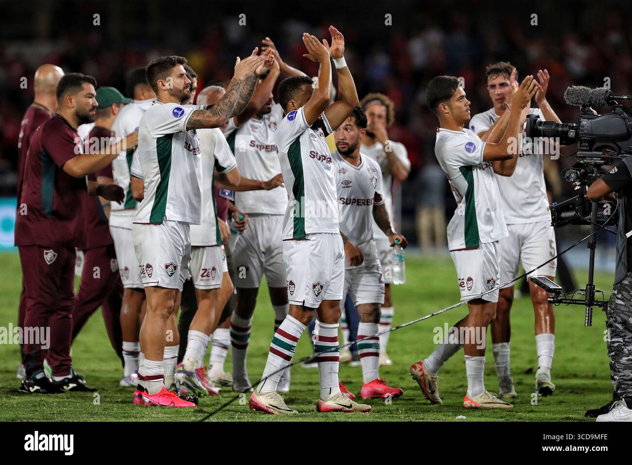 Players of Brazil's Fluminense celebrate at the end of a Copa ...