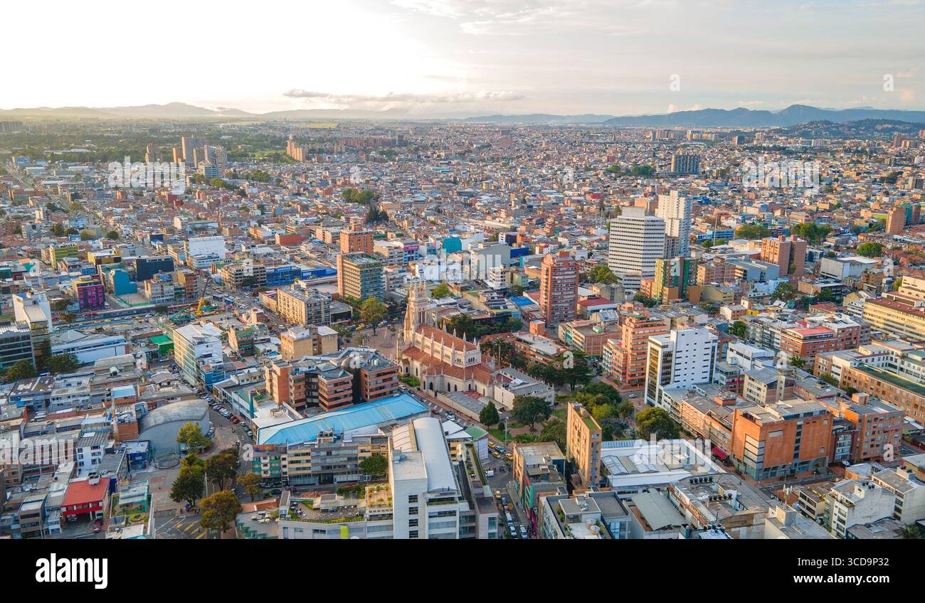 Stunning aerial view of Bogotá, Colombia. Cityscape showcases modern ...