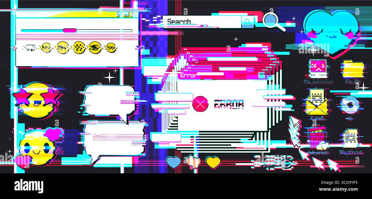 Abstract system error neon nostalgic hi-res stock photography and ...