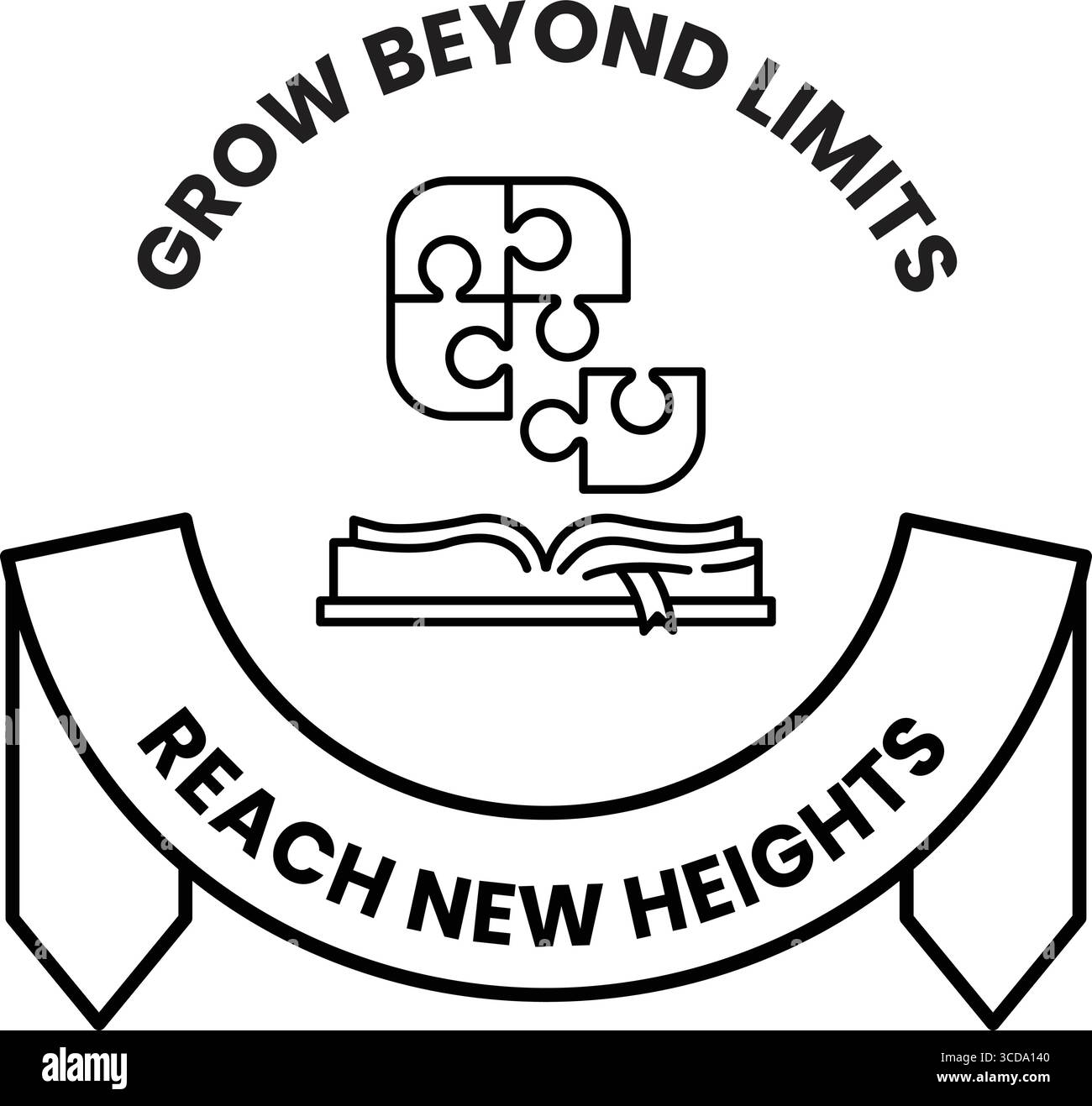 A logo for Grow Beyond Limits Reach New Heights. The logo is a puzzle ...