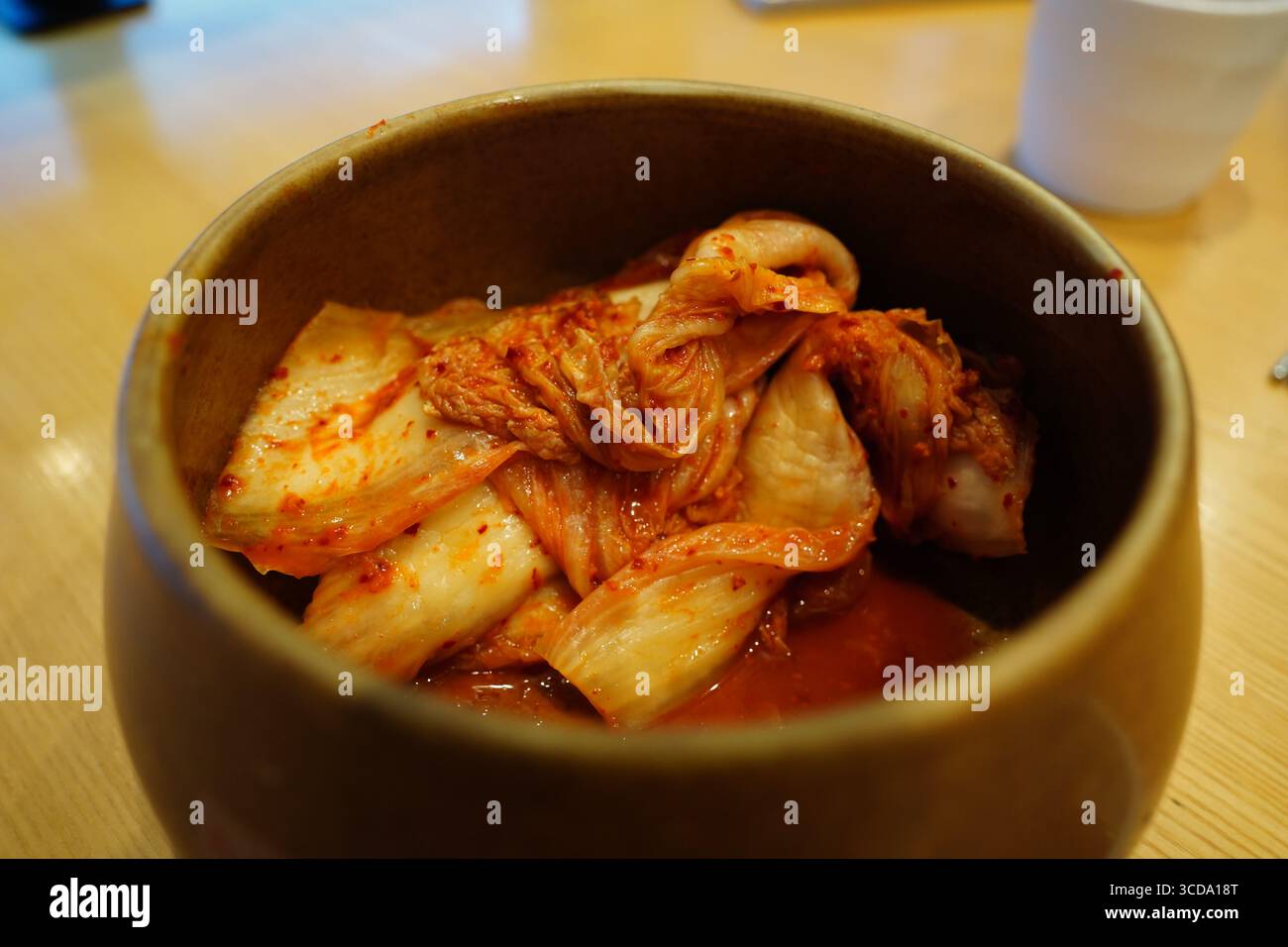 Kimchi in Ceramic Bowl, Traditional Korean Fermented Food Stock Photo ...