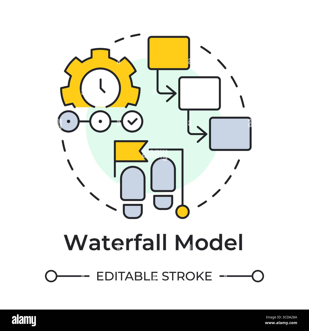 Waterfall project management concept Stock Vector Images - Alamy