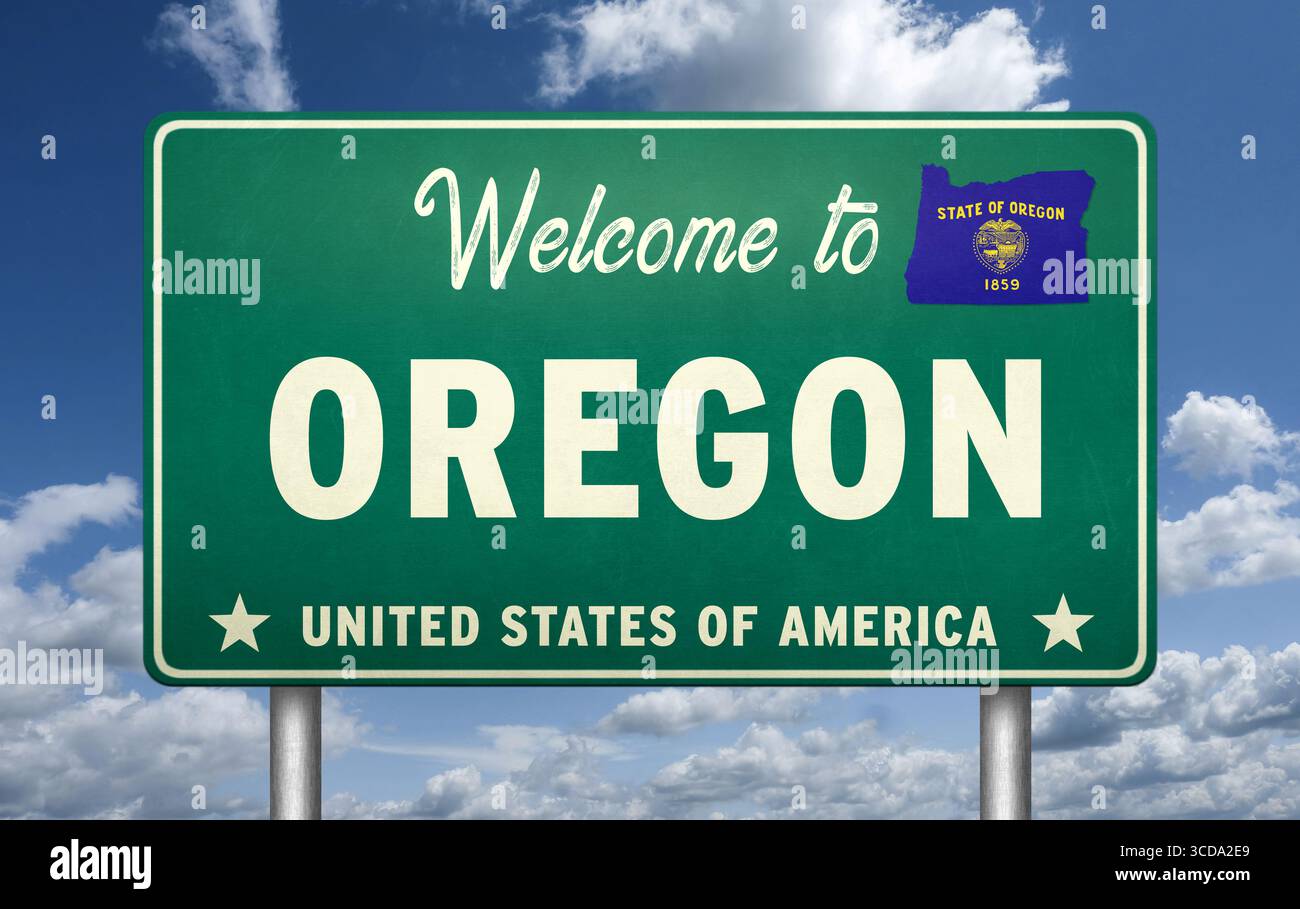 Oregon map usa hi-res stock photography and images - Alamy